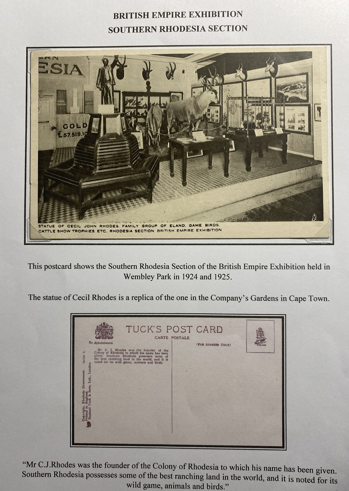 Mint England Real Picture Postcard Statue Of Cecil Rhodes British ...