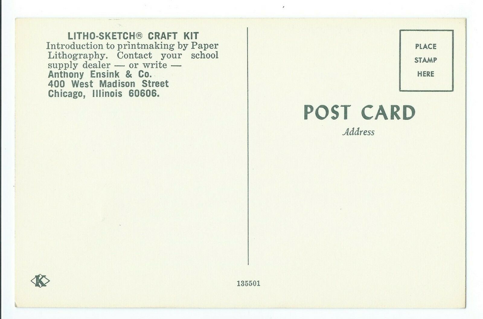 Postcard Litho-Sketch Craft Kit Intro To Printmaking by Paper ...