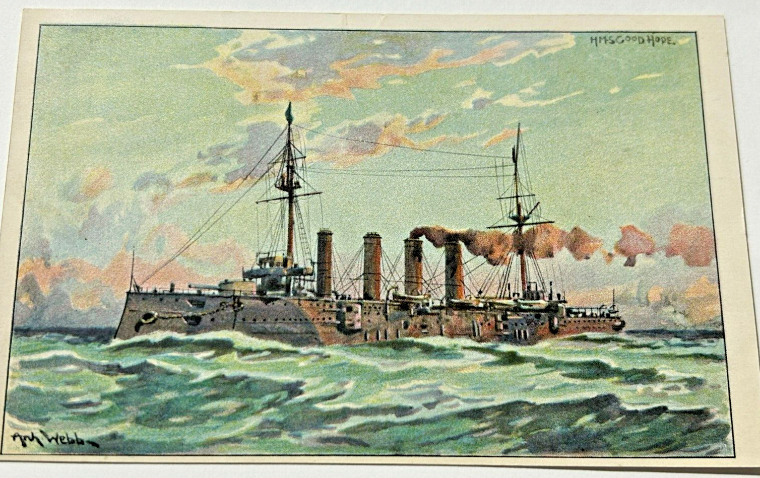 HMS Good Hope Cruiser Ship Royal Navy Vintage Postcard WWI Era Rare ...