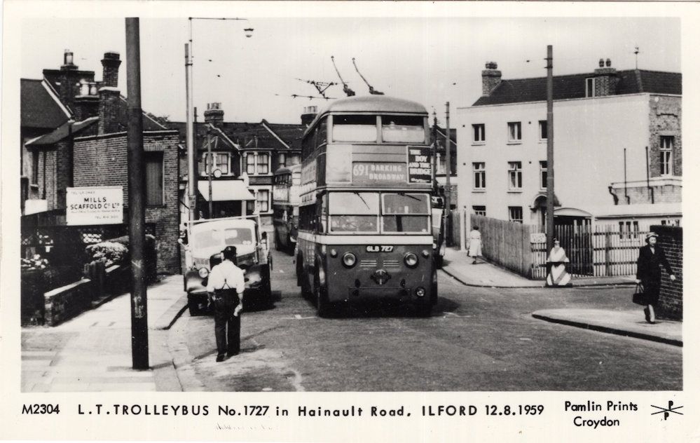 Trolleybus at Hainault Road Ilford Bus in 1960s Real Photo Postcard ...