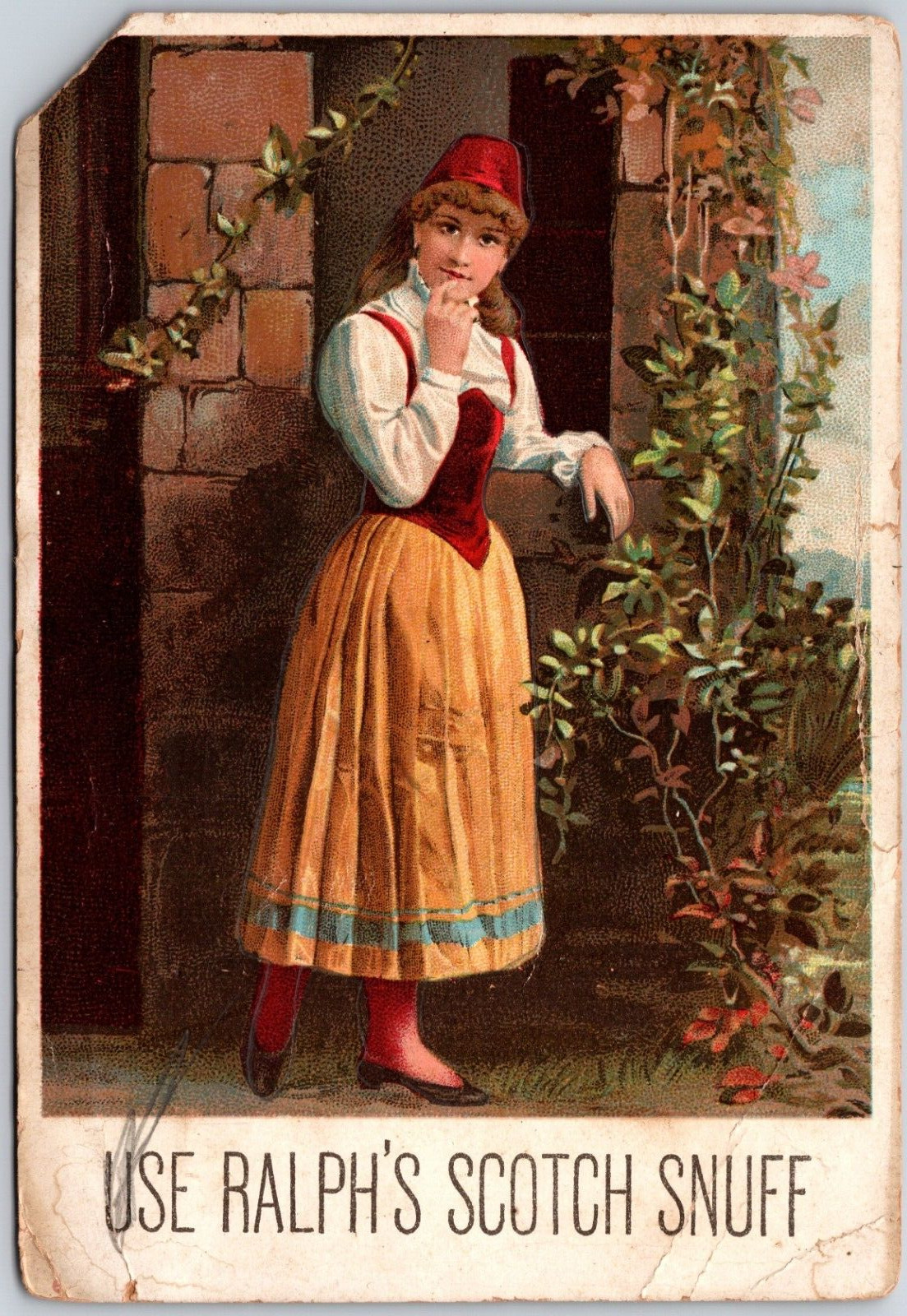 1880s-90s Use Ralph's Scotch Snuff Woman Long Dress Trade Card ...