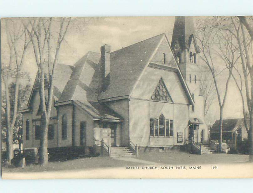 Unused 1940's CHURCH SCENE South Paris Maine ME hs7458 | United States ...