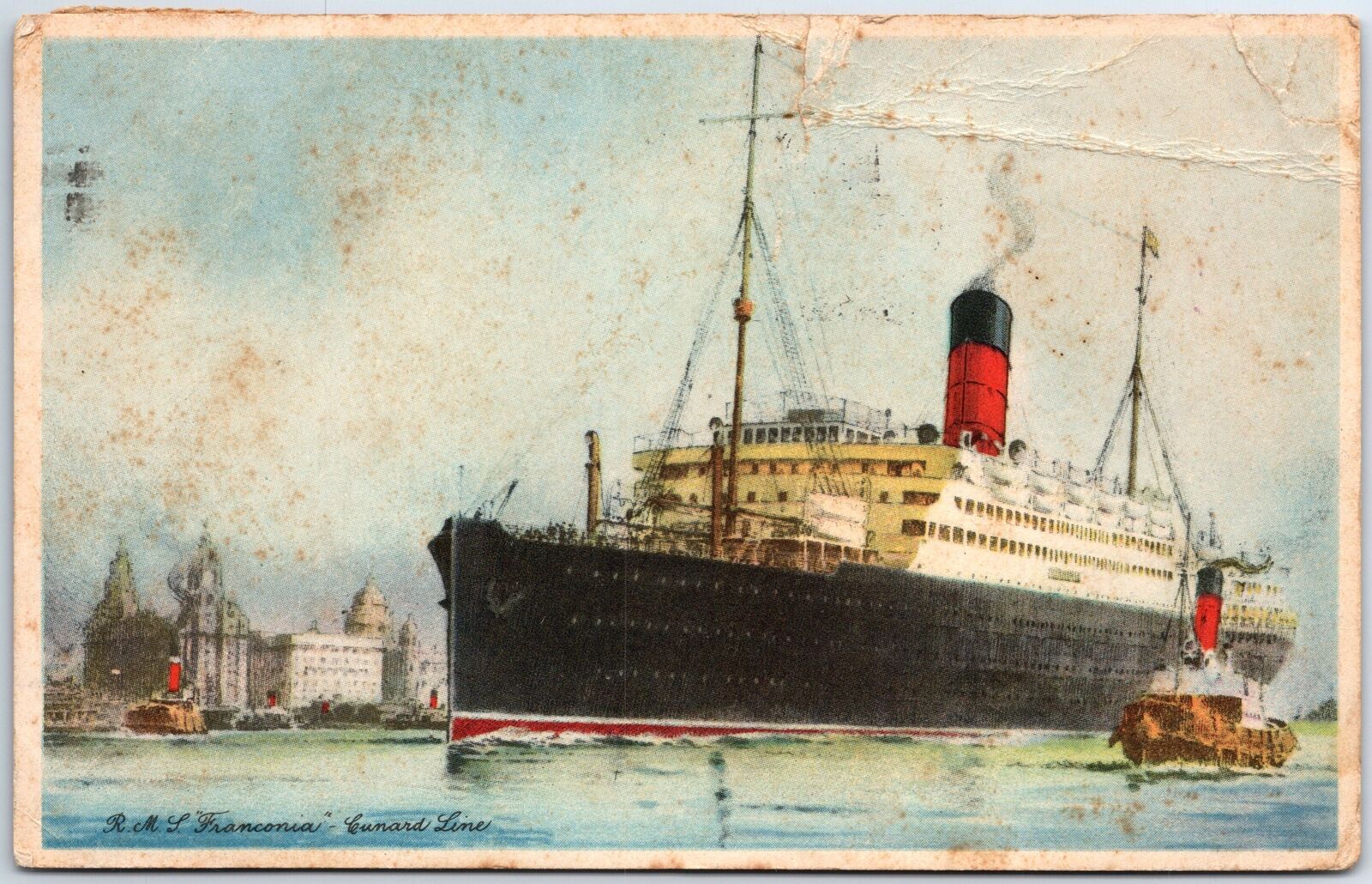Vintage Postcard R.M.S. "Franconia" of the Cunard Line Posted 1934 From ...