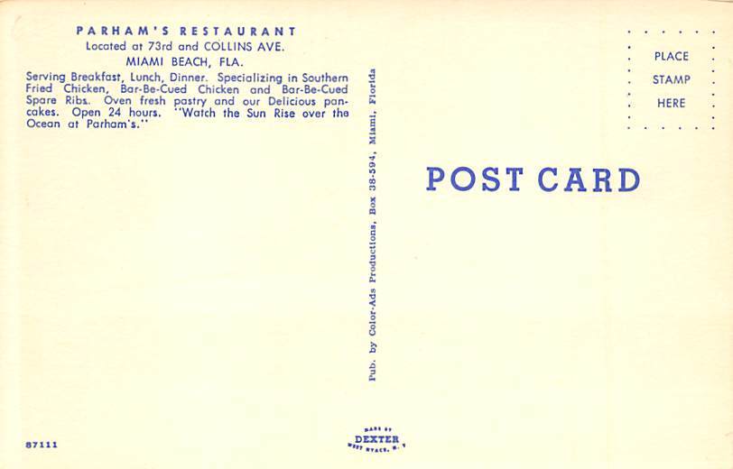 Parham's restaurant Miami Beach, Florida USA Parham's restaurant Miami ...