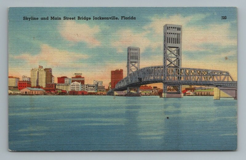 Skyline Main Street Bridge Jacksonville FL Florida Postcard | United ...