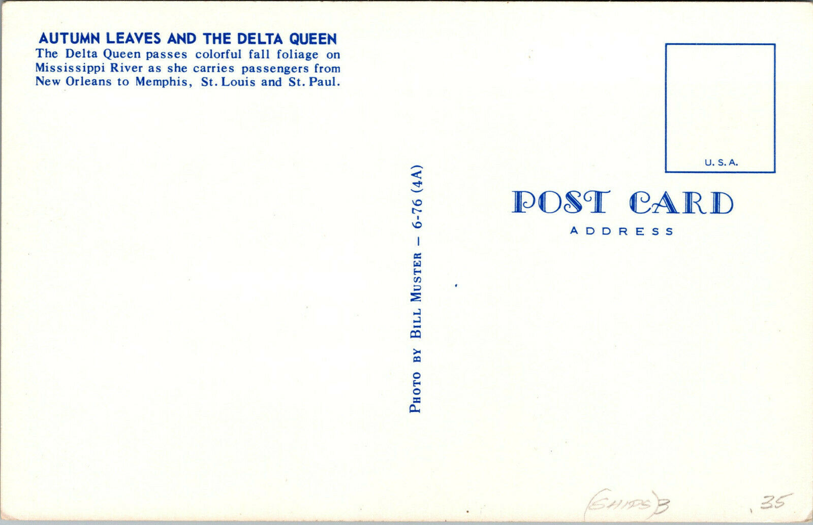 Vtg Autumn Leaves and the Delta Queen Fall Foilage Mississippi River ...