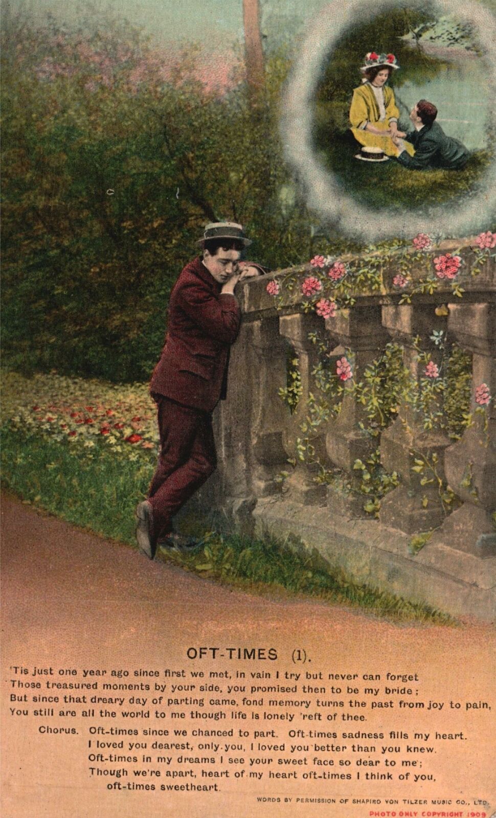 Vintage Postcard 1910's Oft -Times Love Story Music Love Song Words by ...