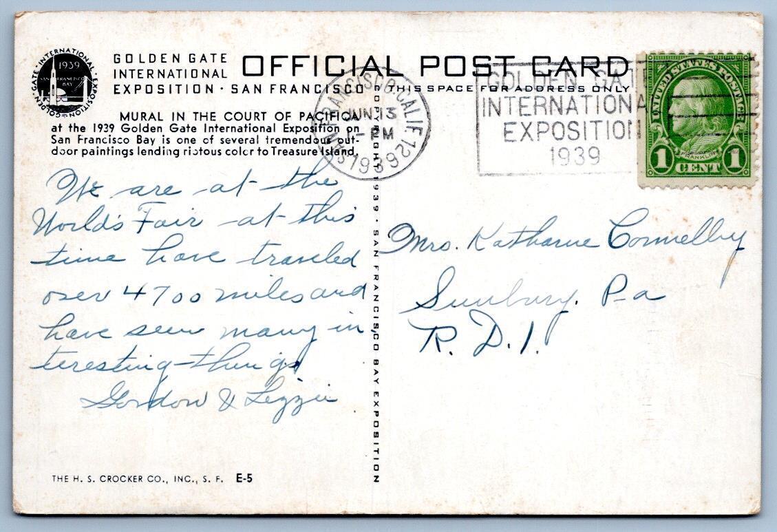 1939 Golden Gate Exposition Mural in Court of Pacifica SAN Francisco ...