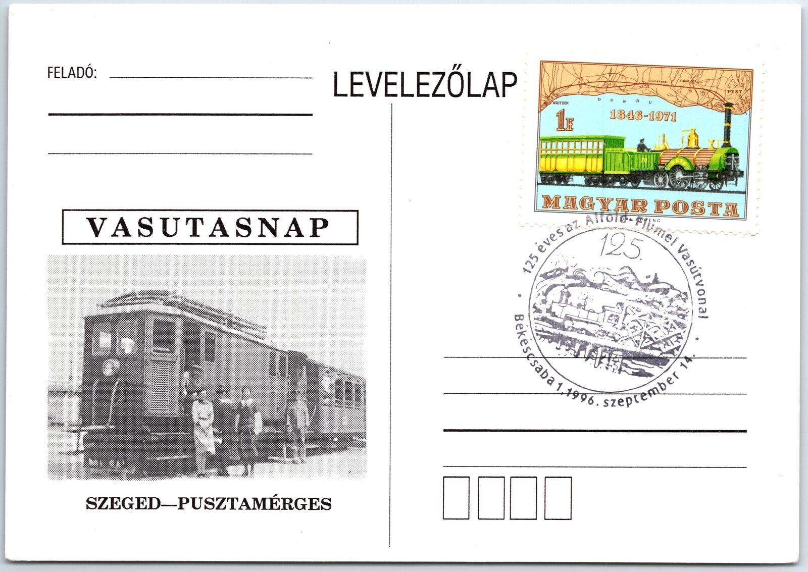 Continental Size Postal Card: Szeged Putamers Vintage Rail CAR (Hungary ...