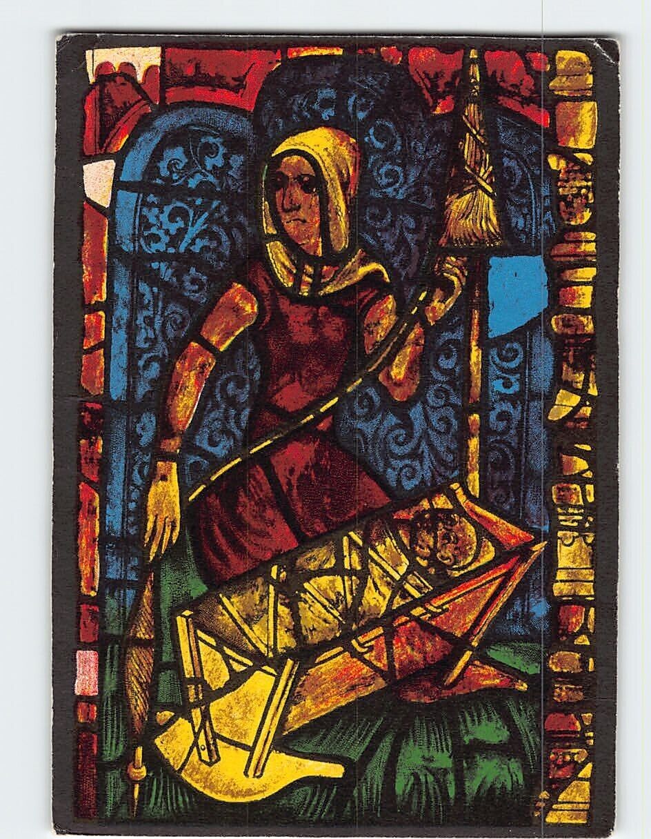 Postcard Eve spinning by the cradle Cathedral at Erfurt Germany ...