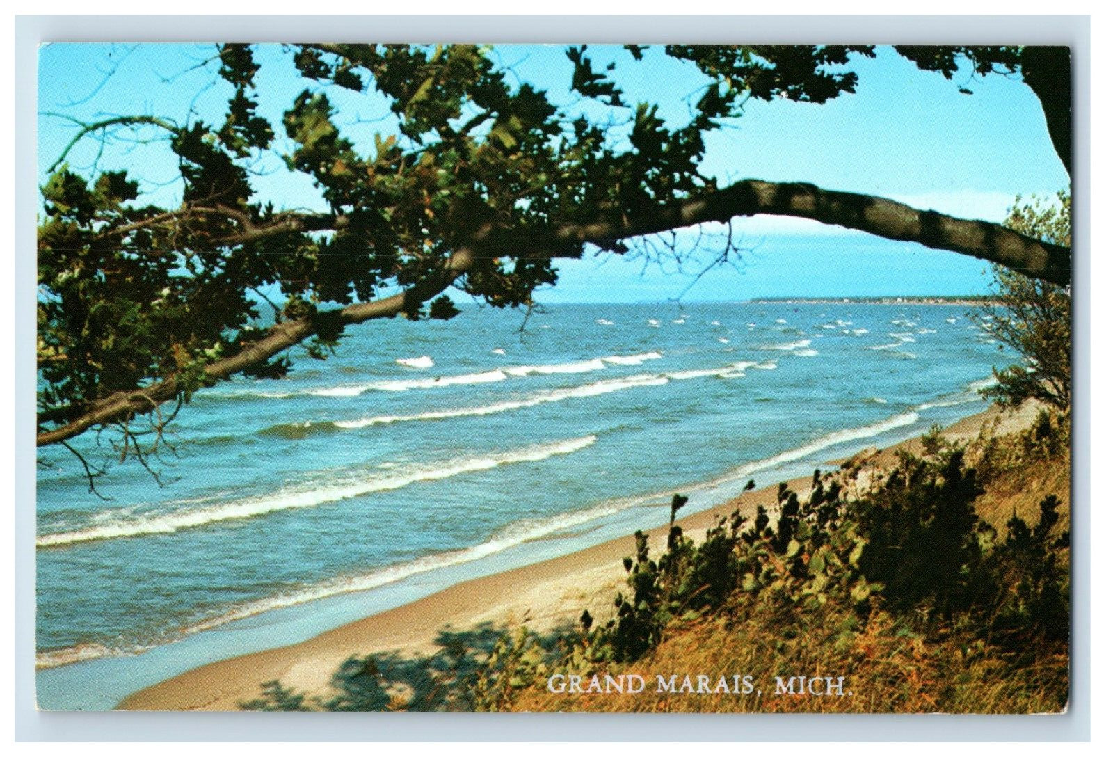 Vintage Lake Beach At Grand Marais, Michigan. Postcard P145E | United ...
