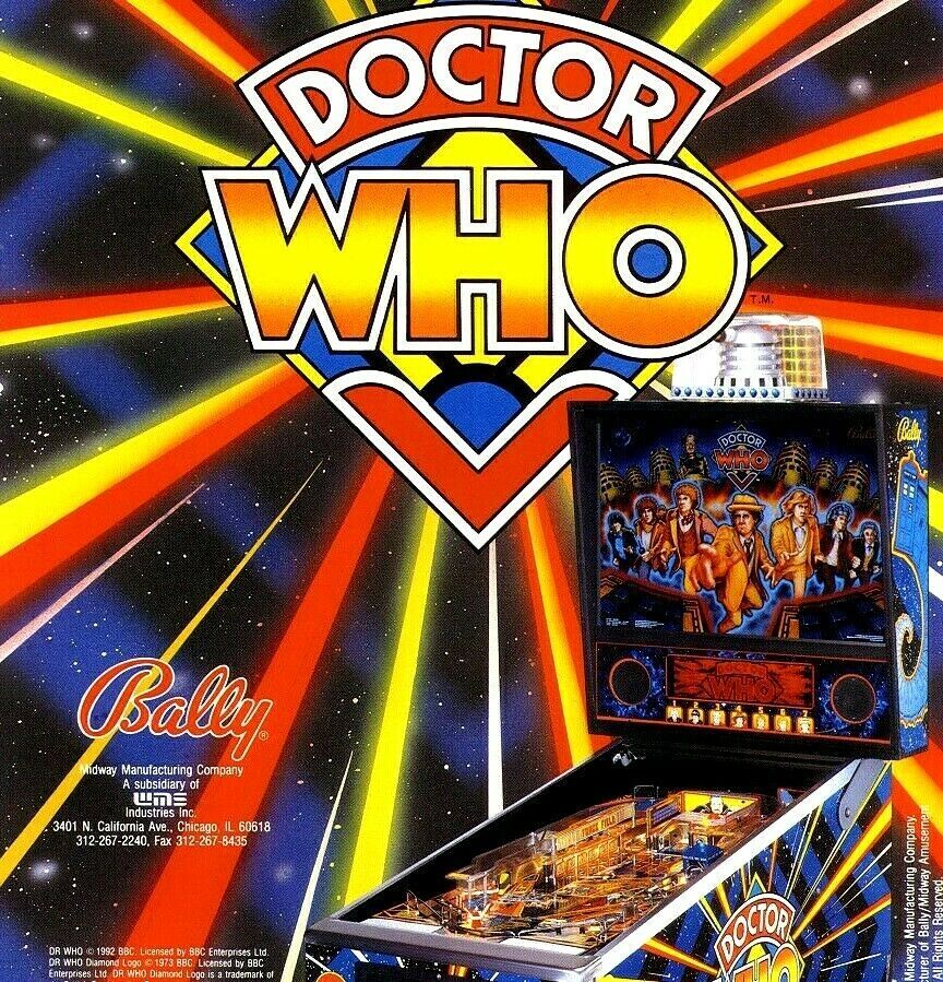 Doctor Who Pinball Flyer Original NOS Artwork Daleks Dr Tardis Sci-Fi ...
