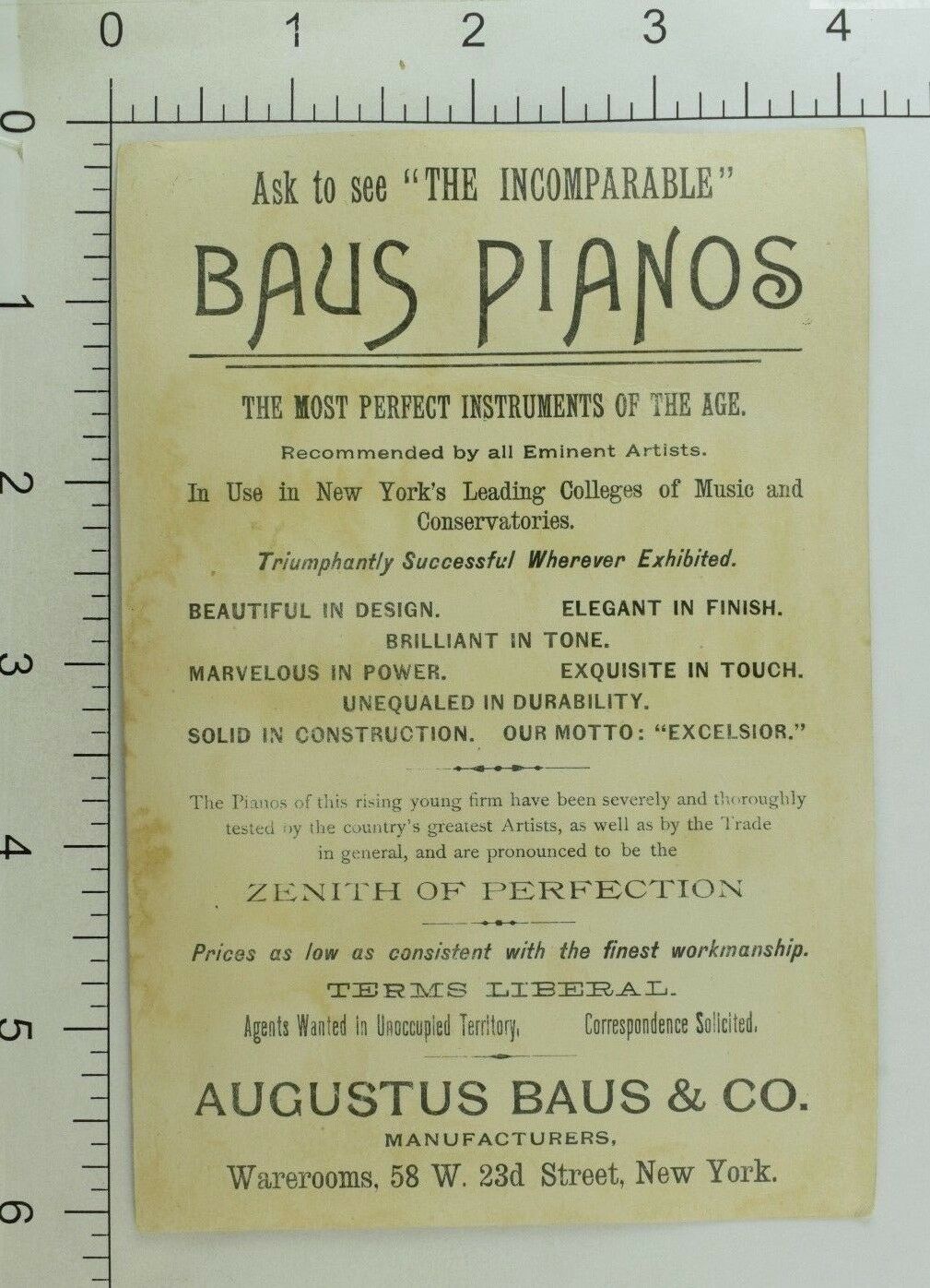 1880's-90's Baus Piano Lovely Girl Red Hair Victorian Trade Card &S ...