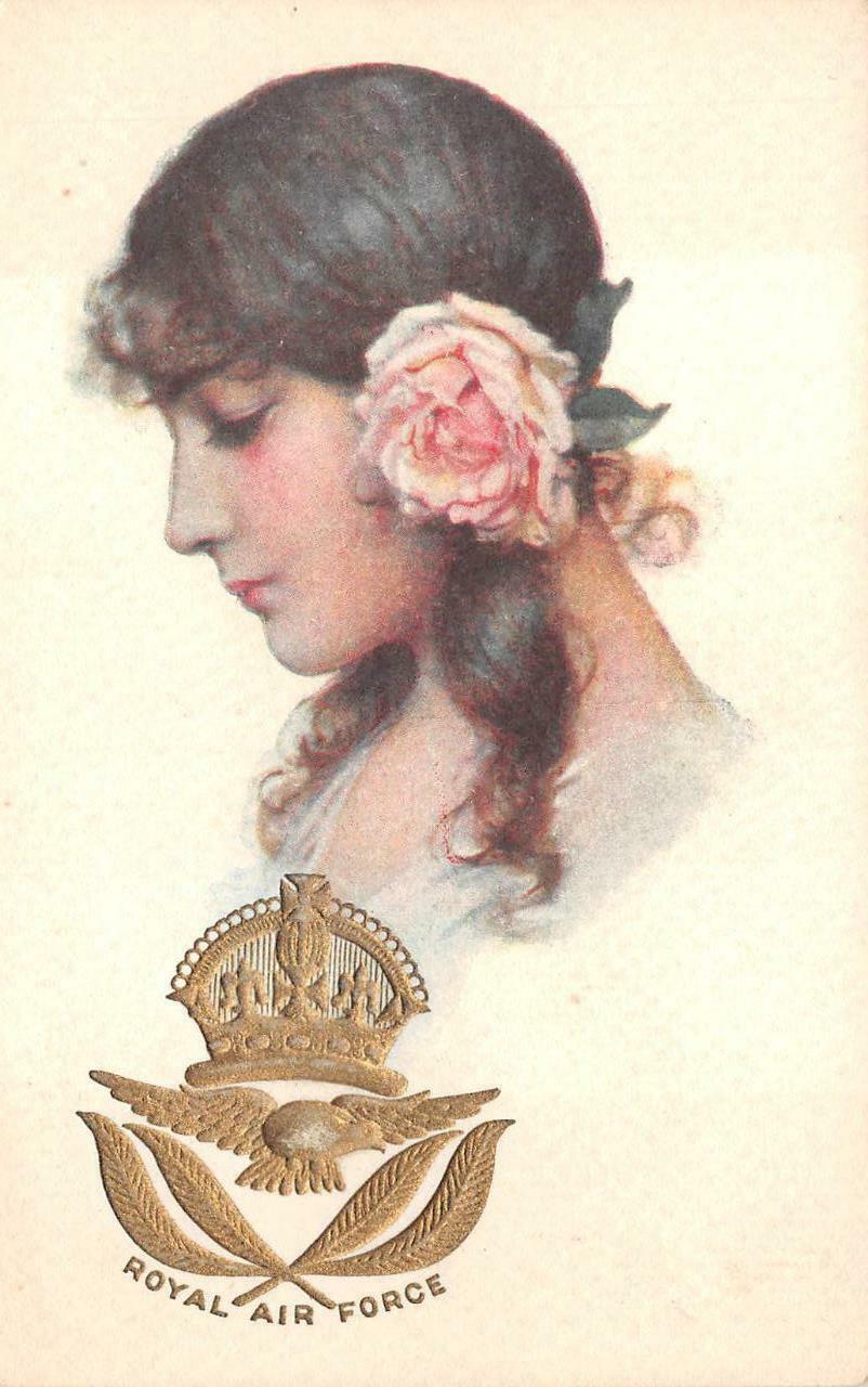 Glamour Woman Royal AIR Force England RAF Military Embossed Postcard (C ...