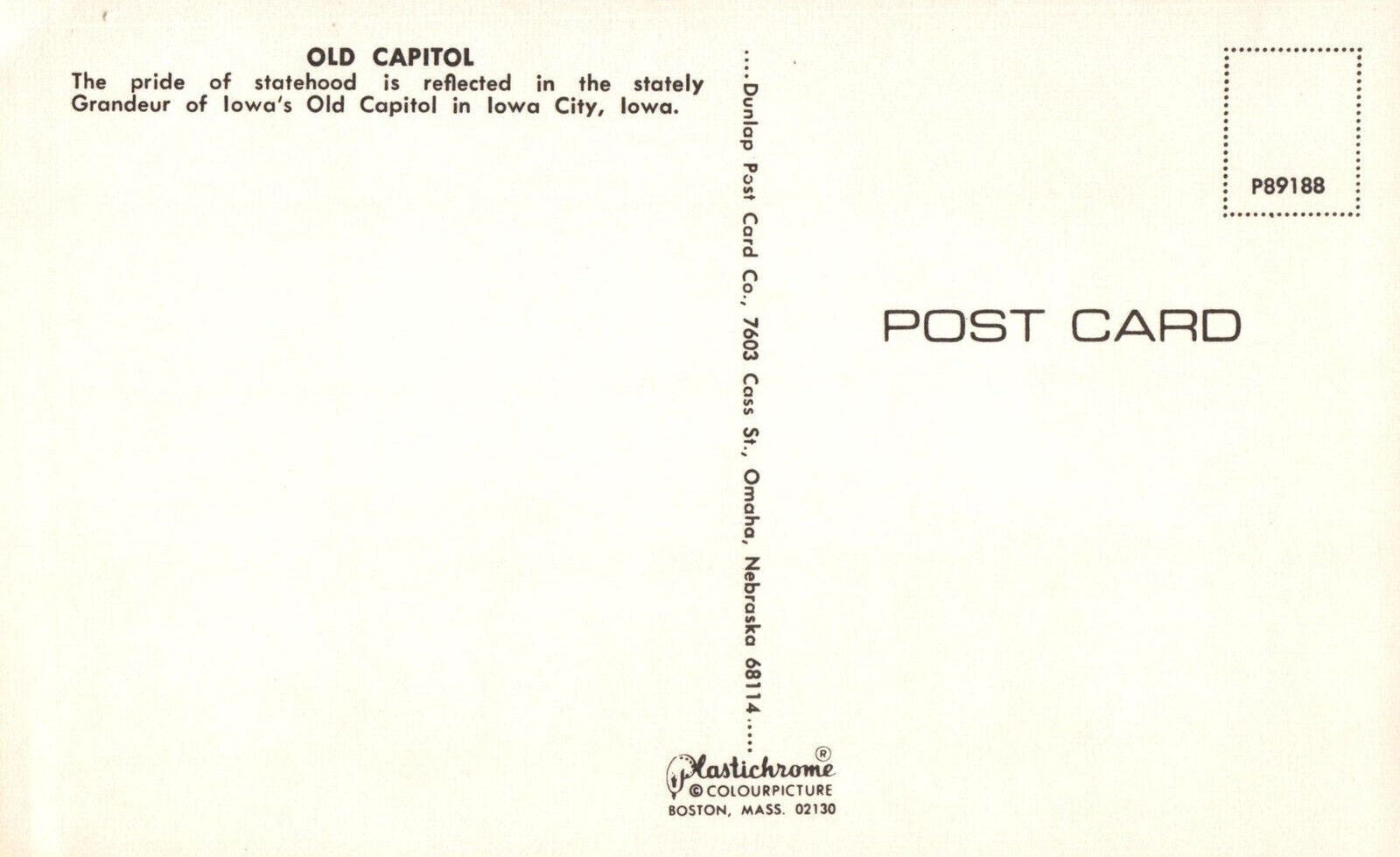 Vintage Postcard Iowa's OLD Capitol Building Iowa City Iowa Chrome ...