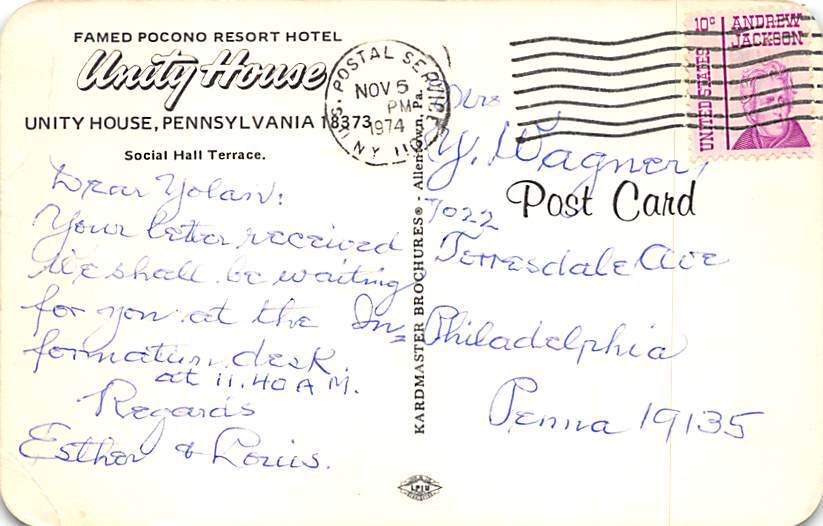 Famed Pocono Resort Hotel Unity House Unity House, Pennsylvania PA ...