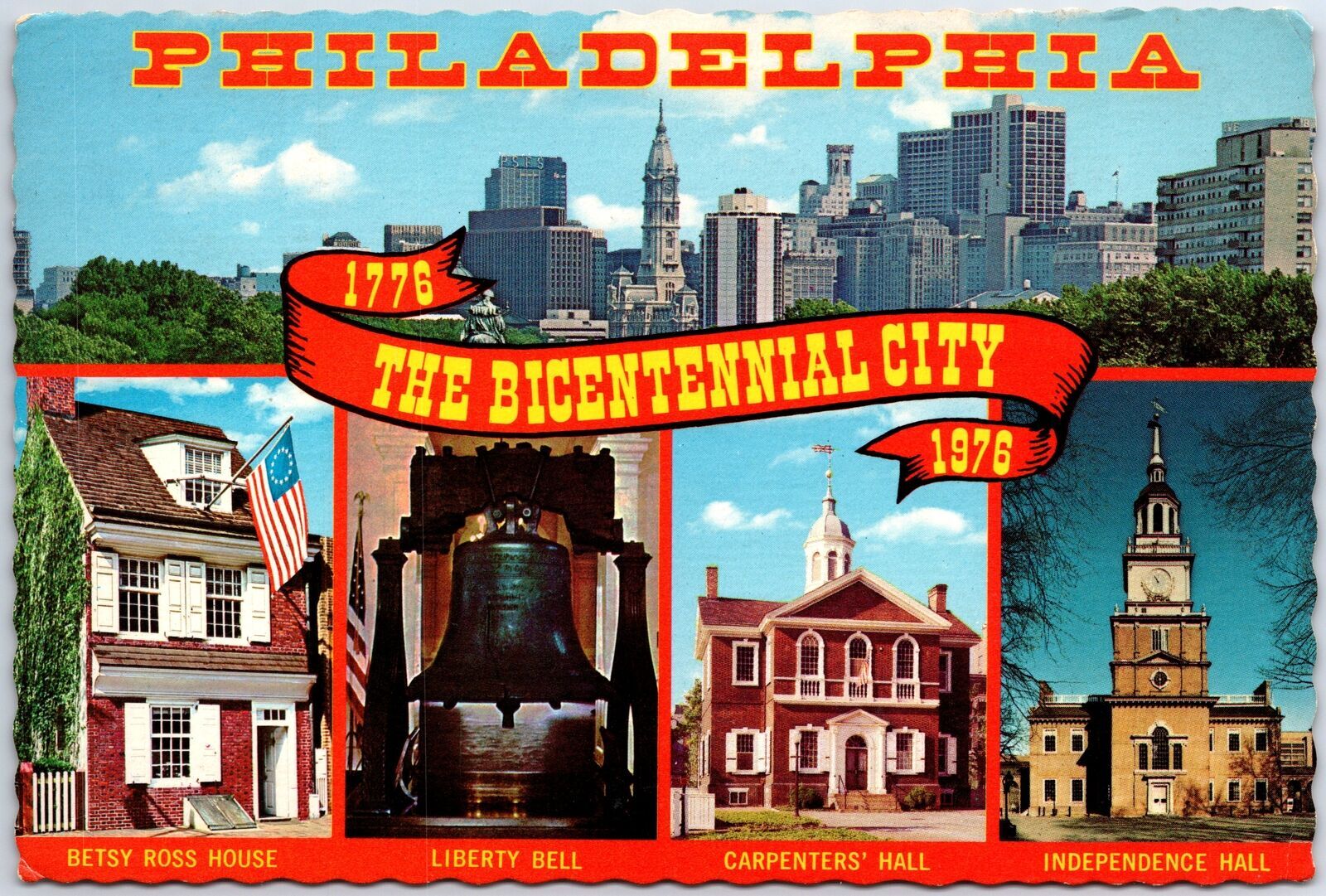 Vintage Continental Size Postcard Philadelphia the Bicentennial City ...