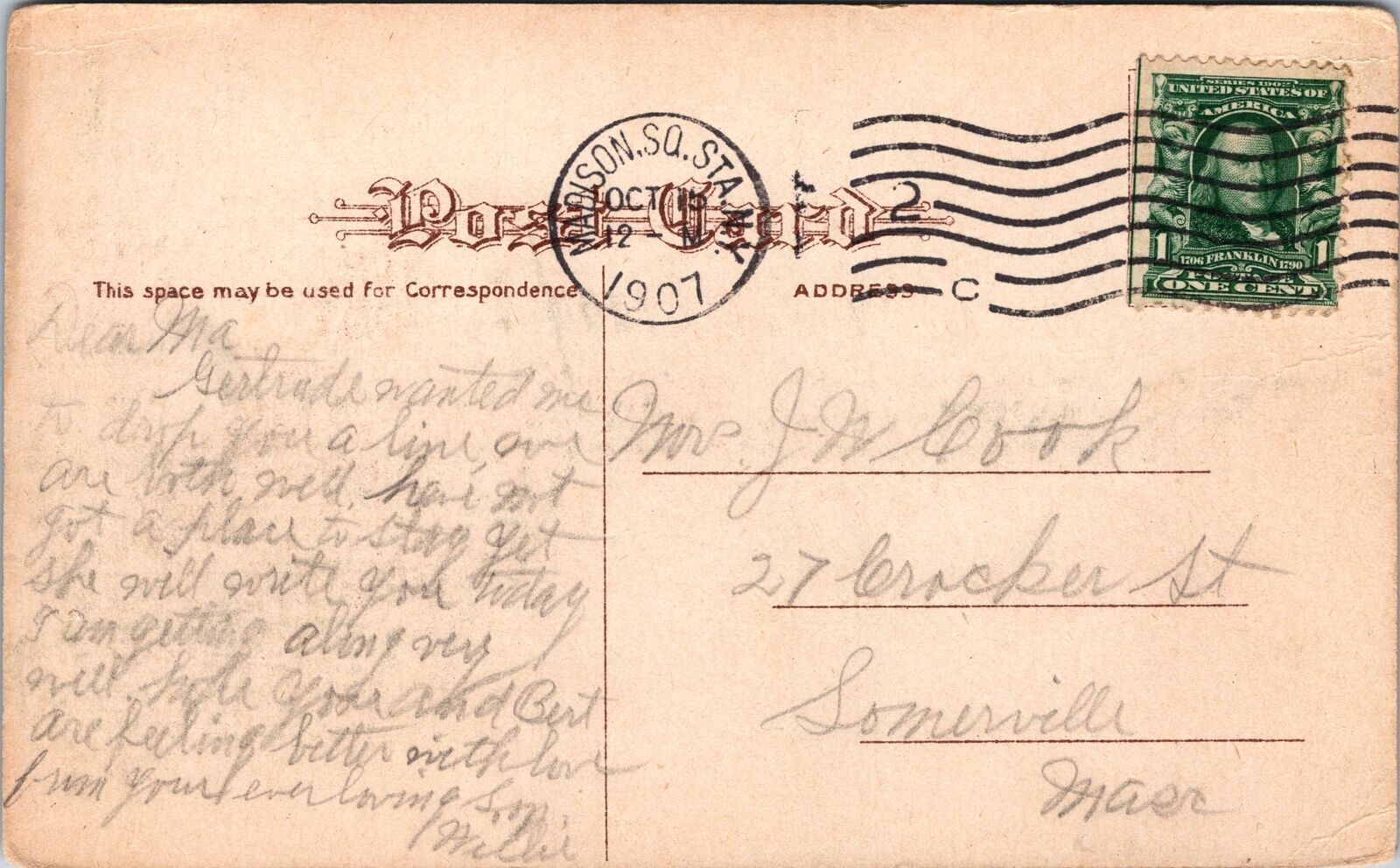 Vintage Postcard the Singer Building and Street Scene New York City ...