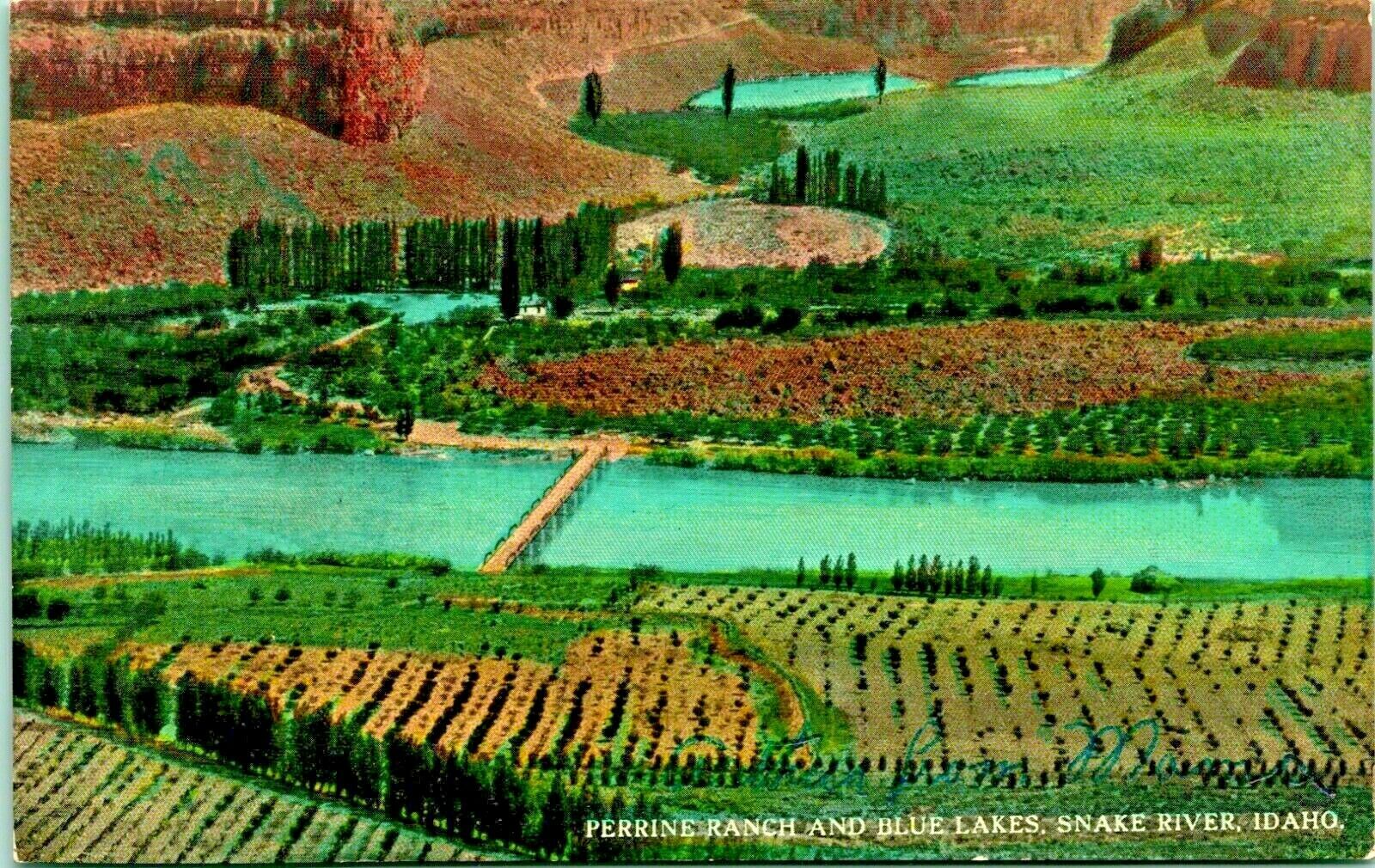 Perrine Ranch Blue Lakes SNAKE RIVER IDAHO 1916 Wesley Postcard 3589 ...