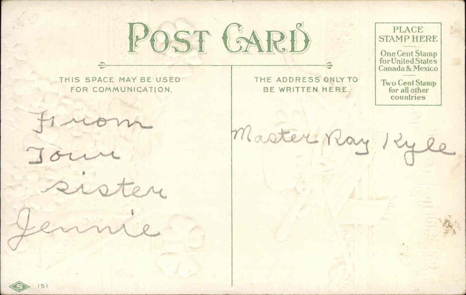 St Patrick's Day Clvoers Top Hat Fingal's Cave Ireland Vintage Postcard ...