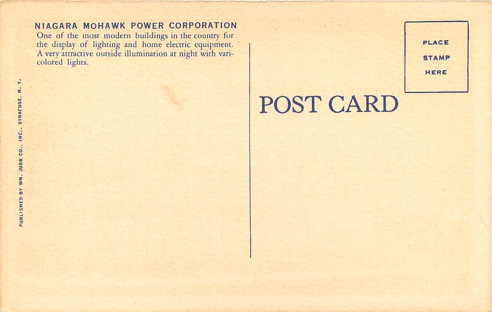 Linen Postcard Syracuse NY Art Deco Niagara Mohawk Power Co. at Night ...