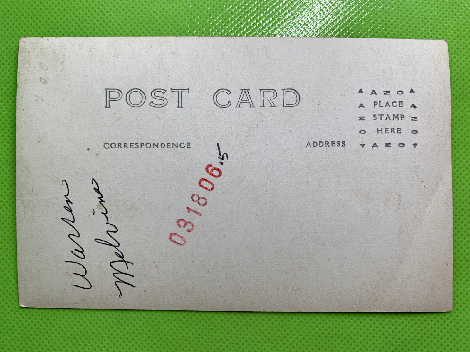 Portrait Warren Melvina Couple Love Smirk WWI Era Postcard RPPC Real ...