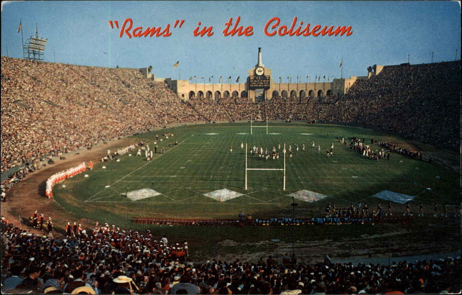 Vintage FOOTBALL PC Los Angeles California CA Coliseum Rams Colts ...