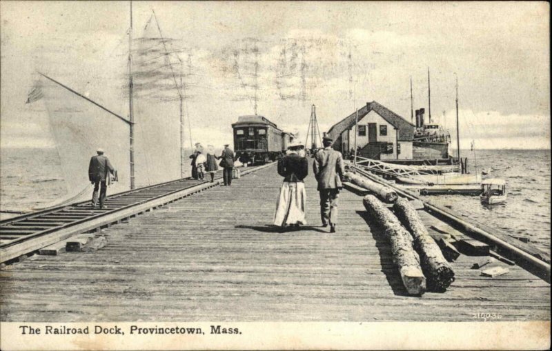 Provincetown Mass MA Cape Cod Railroad Dock Trolley c1910 Vintage ...