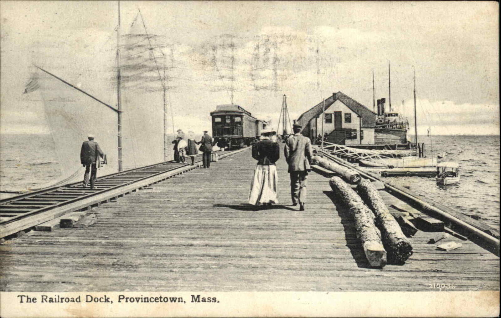 Provincetown Mass MA Cape Cod Railroad Dock Trolley c1910 Vintage ...