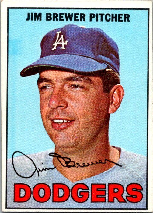 1967 Topps Baseball Card Jim Brewer Los Angeles Dodgers sk1910 | Topics ...