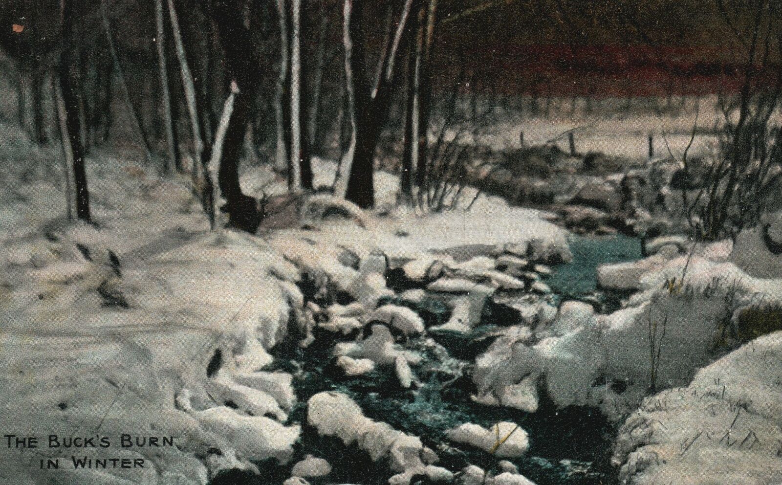Vintage Postcard 1911 The Buck's Burn In Winter Wonderland Snowy Stream ...