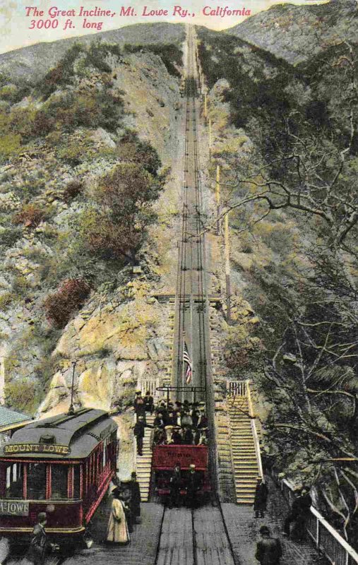 Incline Railroad Streetcar Mt Lowe California 1910c postcard | United ...