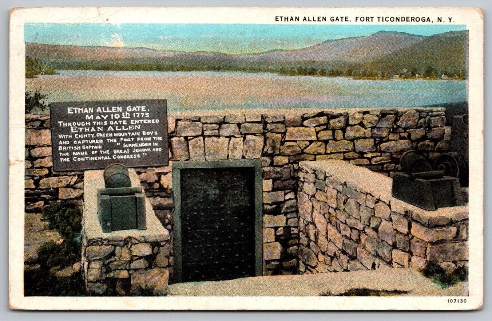 Ethan Allen Gate Fort Ticonderoga New York Cannons Historical Mountains ...