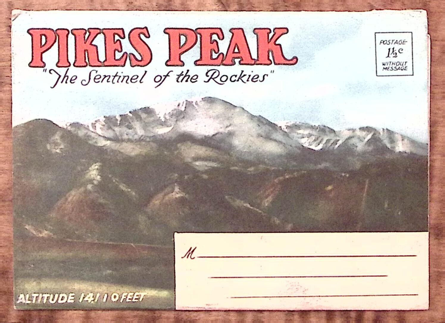 1920s Pikes Peak the Sentinel of the Rockies CO Fold OUT Souvenir ...