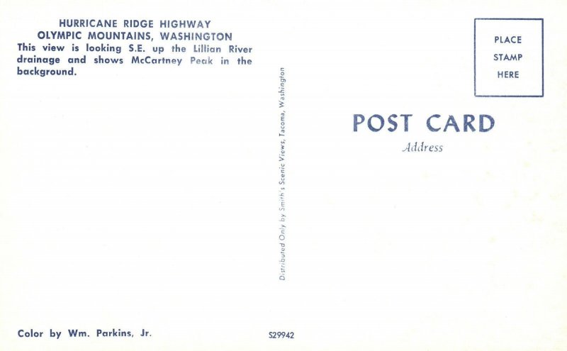 Vintage Postcard Hurricane Ridge Highway Olympic Mountains River ...