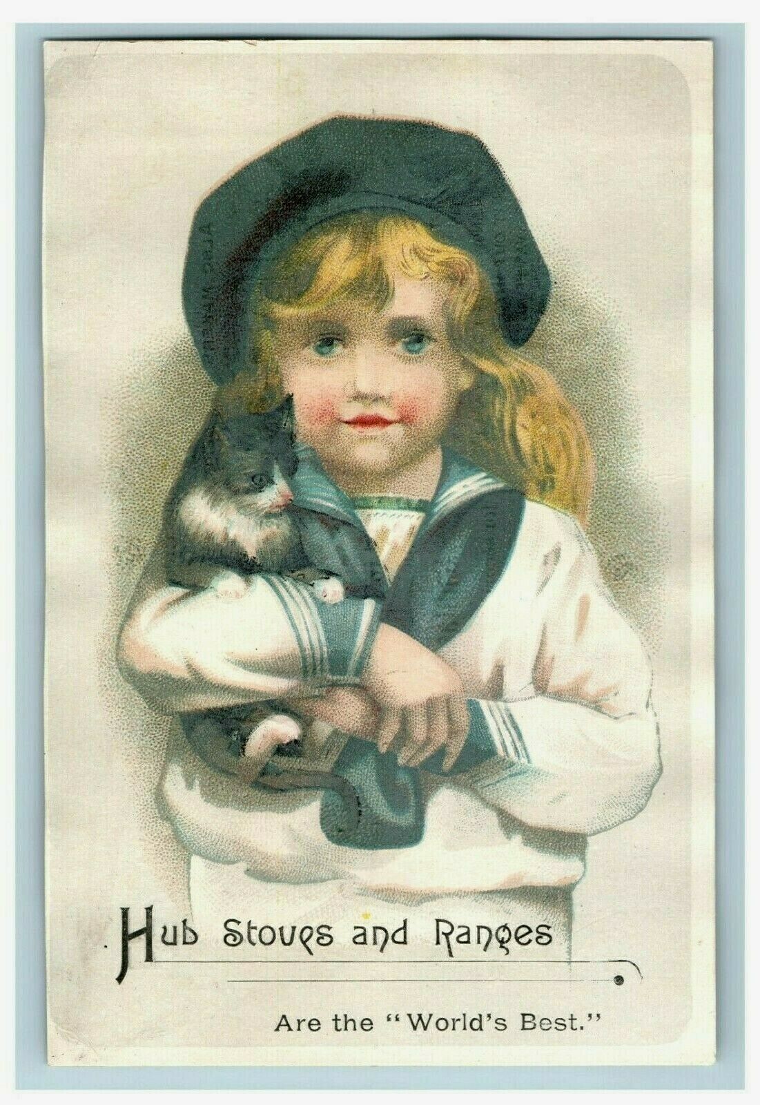 1880s-90s Smith & Anthony Stove Co. Child & Adorable Cat Kitten P195 ...