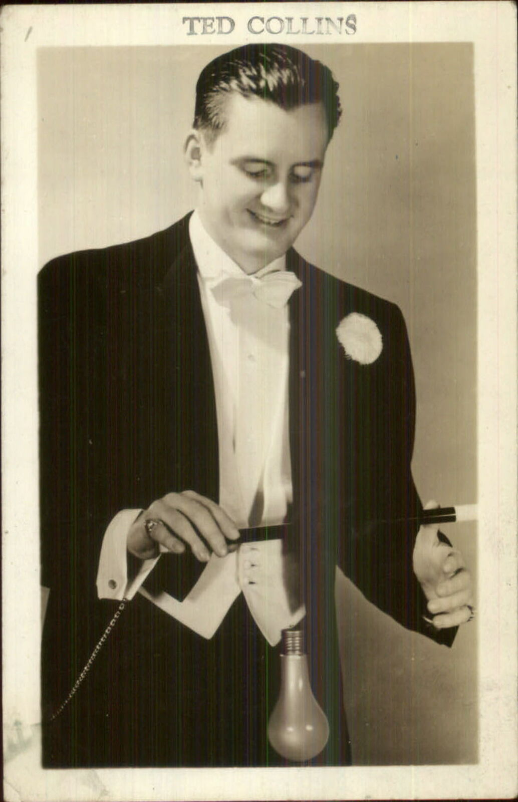 Magic Magician Ted Collins Levitating Lightbulb Real Photo Postcard ...