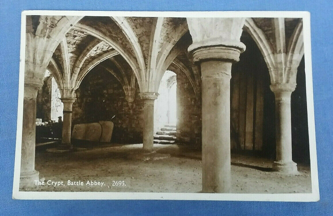 Vintage Real Photo Postcard The Crypt Battle Abbey Sussex E1C | Europe ...