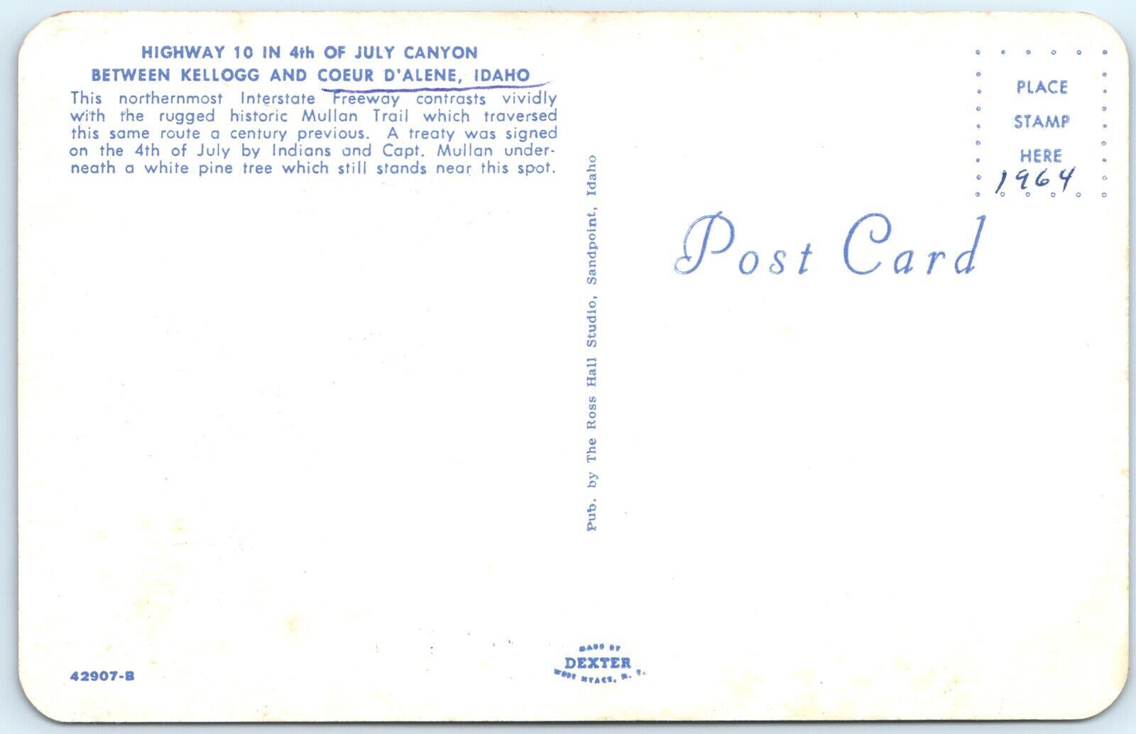 c1950s Coeur D'Alene ID Hwy 10 Mullan Tree Trail Indian Treaty Spot Pre ...