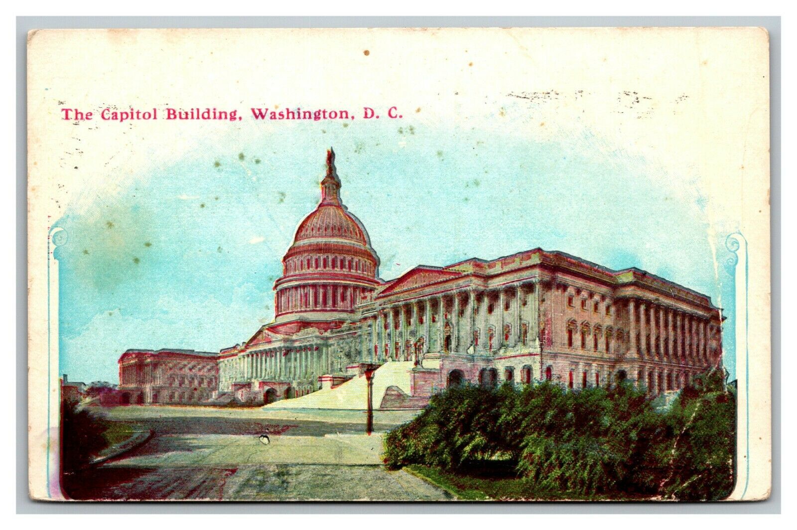 Vintage 1910's Postcard Panoramic View of the US Capitol Building ...