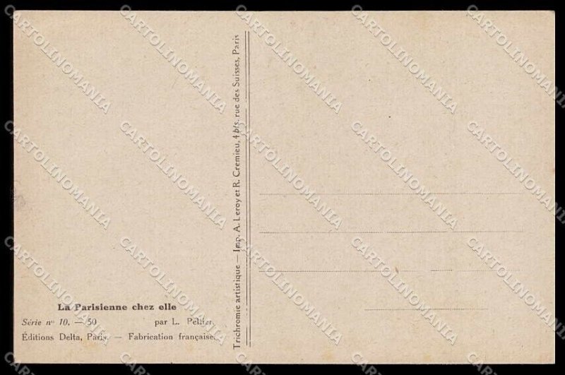 Illustratori Artist Signed L. Peltier Risque Lady serie 10-50 cartolina ...