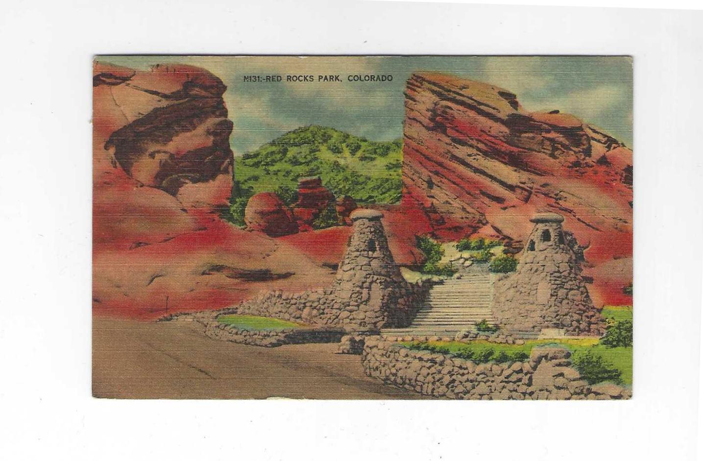 Vtg 1940's Red Rocks Park, Colorado Linen Postcard | United States ...