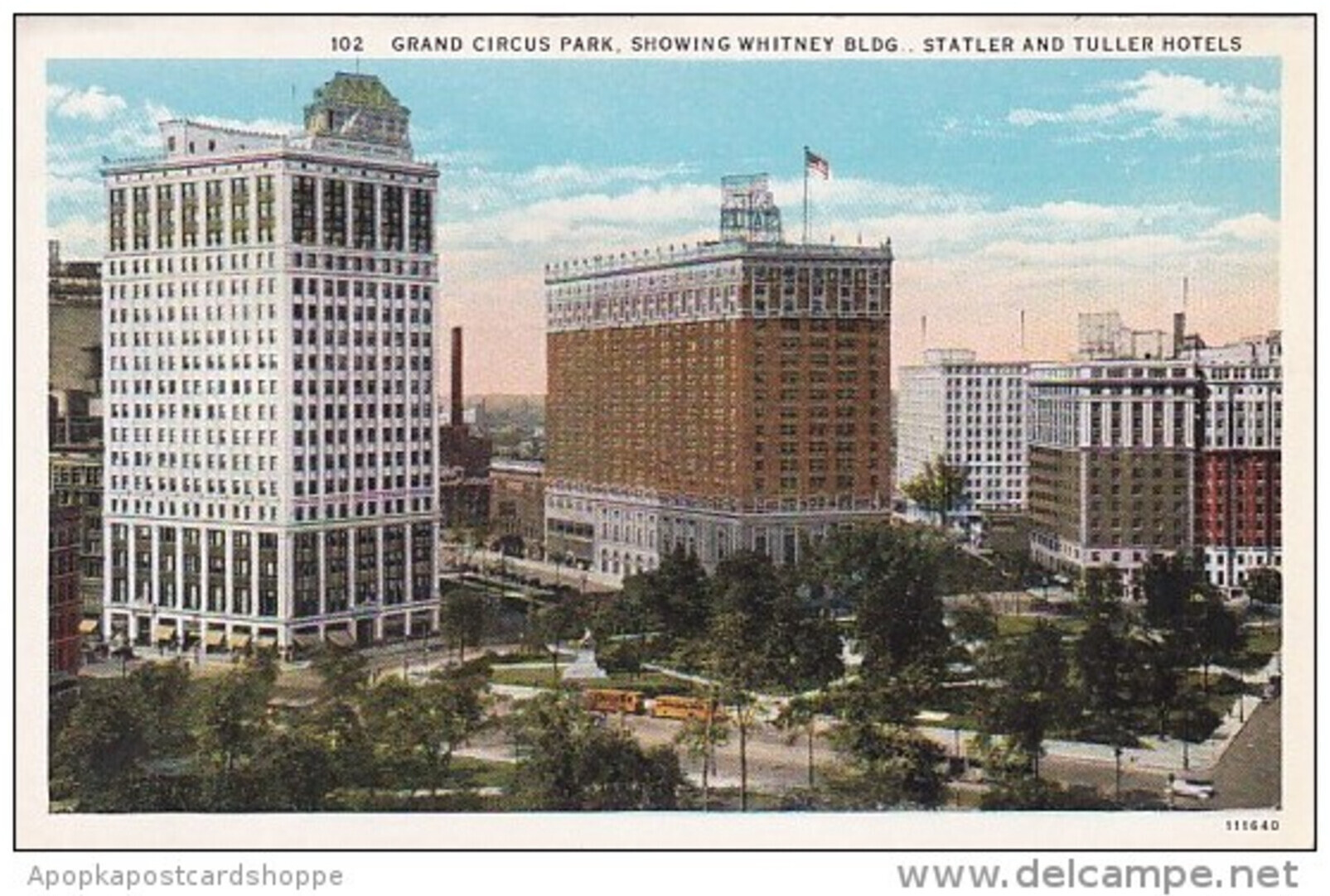 Michigan Detroit Grand Circus Park Showing David Whitney Building ...