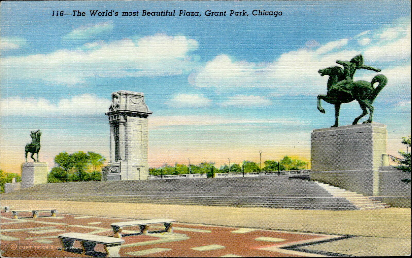 CE3659 the world s most beautiful plaza grant park chicago illinois usa ...