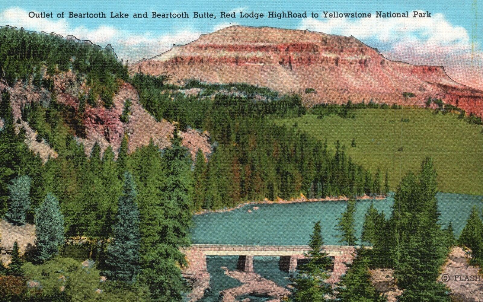Vintage Postcard Outlet Beartooth Lake & Butte Red Lodge Highway Road ...