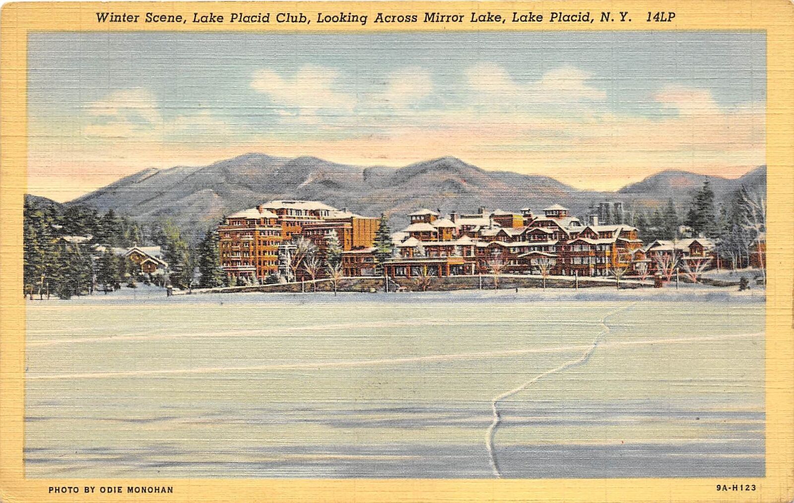Lake Placid New York 1939 Postcard Winter Scene Lake Placid Club ...