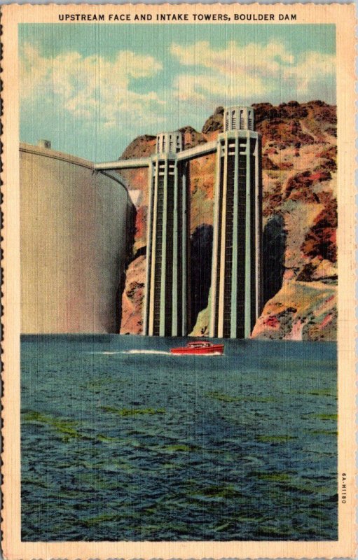 Arizona Boulder Dam Upstream Face and Intake Towers Curteich | United ...