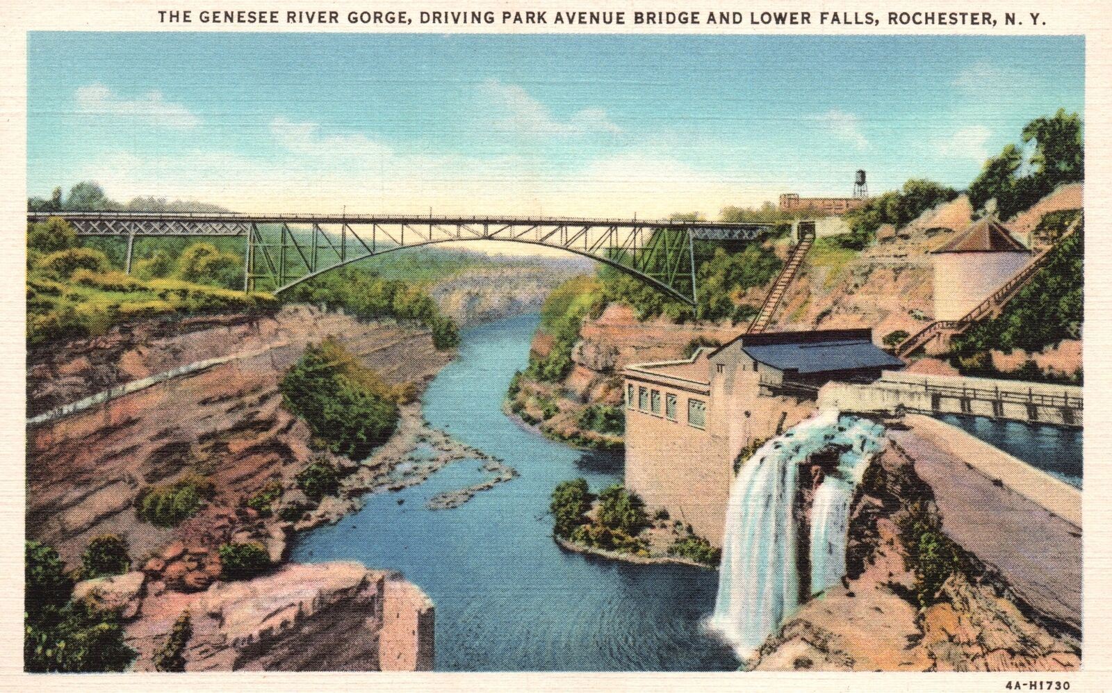Vintage Postcard Genesee River Gorge Park Avenue Bridge Rochester New ...
