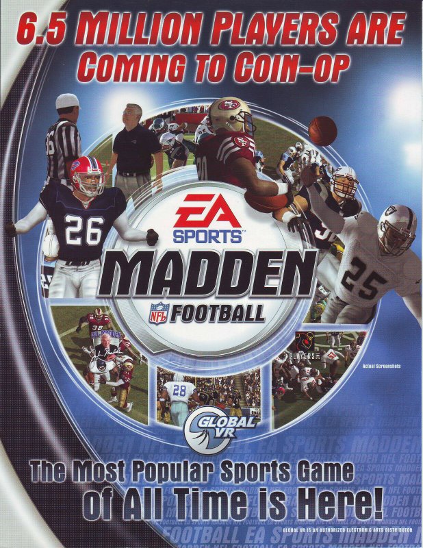 Madden EA Sports Football NOS Video Arcade Game Sales Flyer Retro 2004 ...