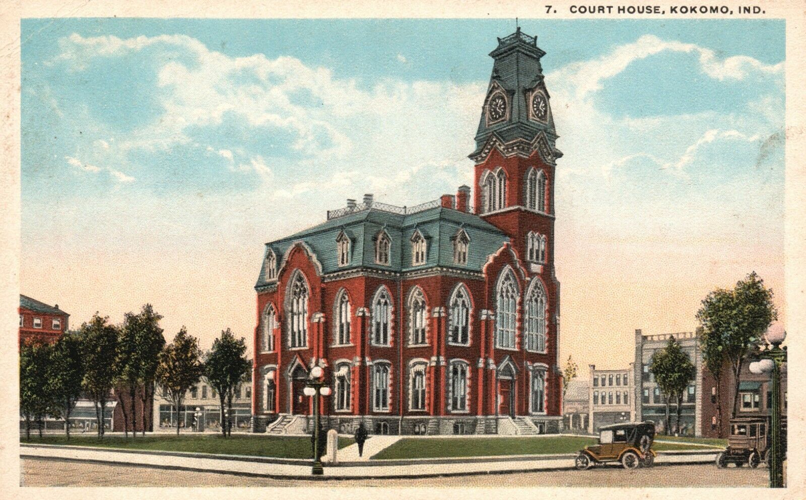 Vintage Postcard 1920's Court House Kokumo Indiana IN Pub. Harry Hamm ...
